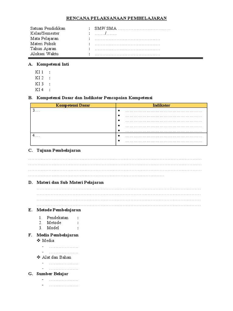 Template RPP | PDF