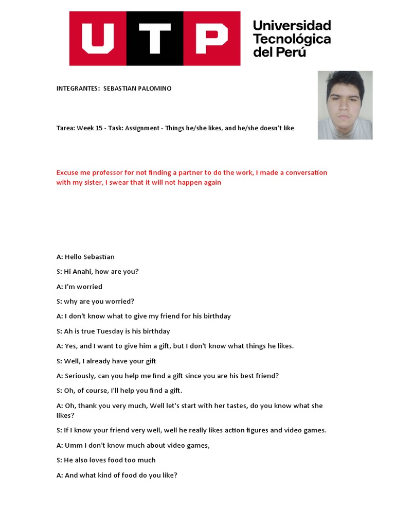 Week 13 Task Assignment How Much Do You Know Your Roommate | PDF