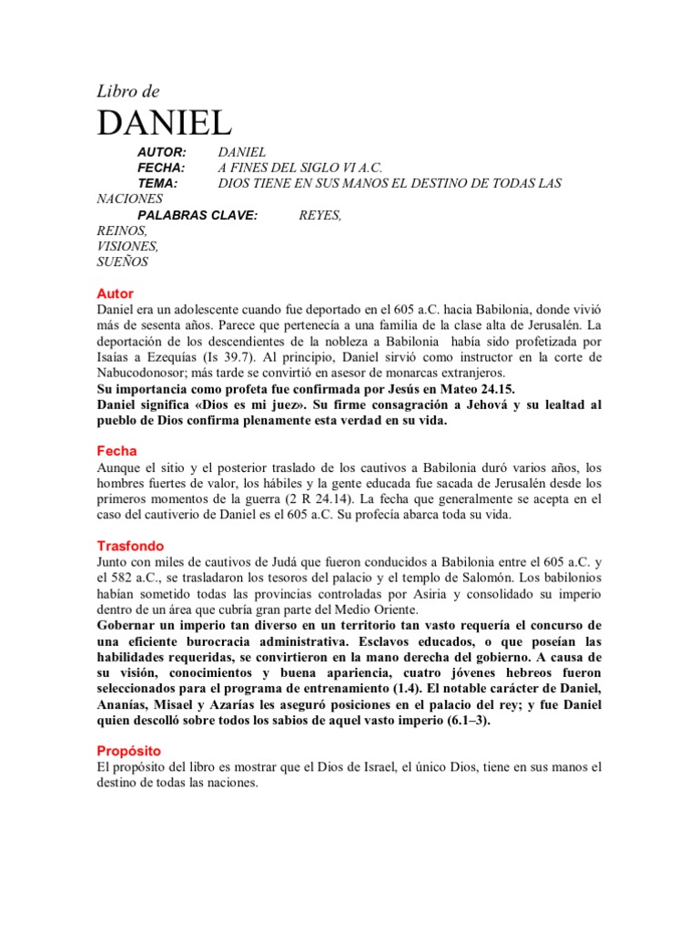 Libro de Daniel | PDF | Daniel (figura bíblica) | Nabucodonosor Ii