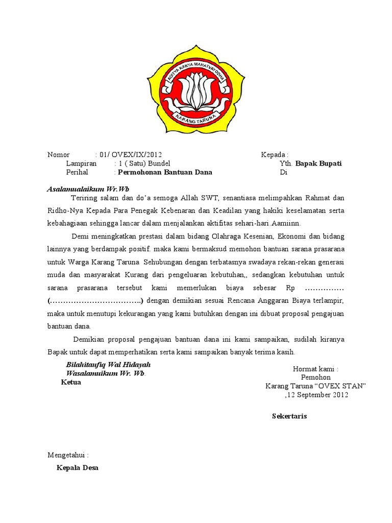 Contoh Proposal Pengajuan Dana | PDF