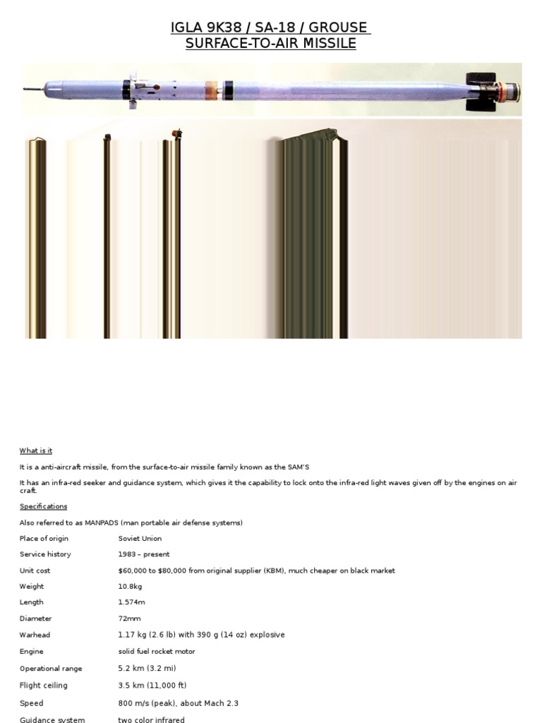 IGLA | PDF | Military Technology | Missile Types