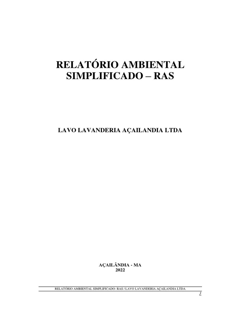 Relatorio Ambiental Simplificado | PDF | Desperdício | Ambiente natural
