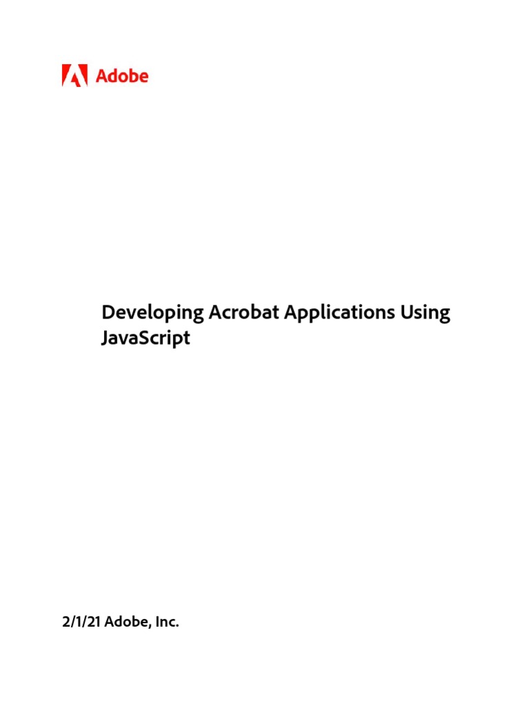 Acrobatsdk Jsdevguide | PDF | Java Script | Computer Engineering