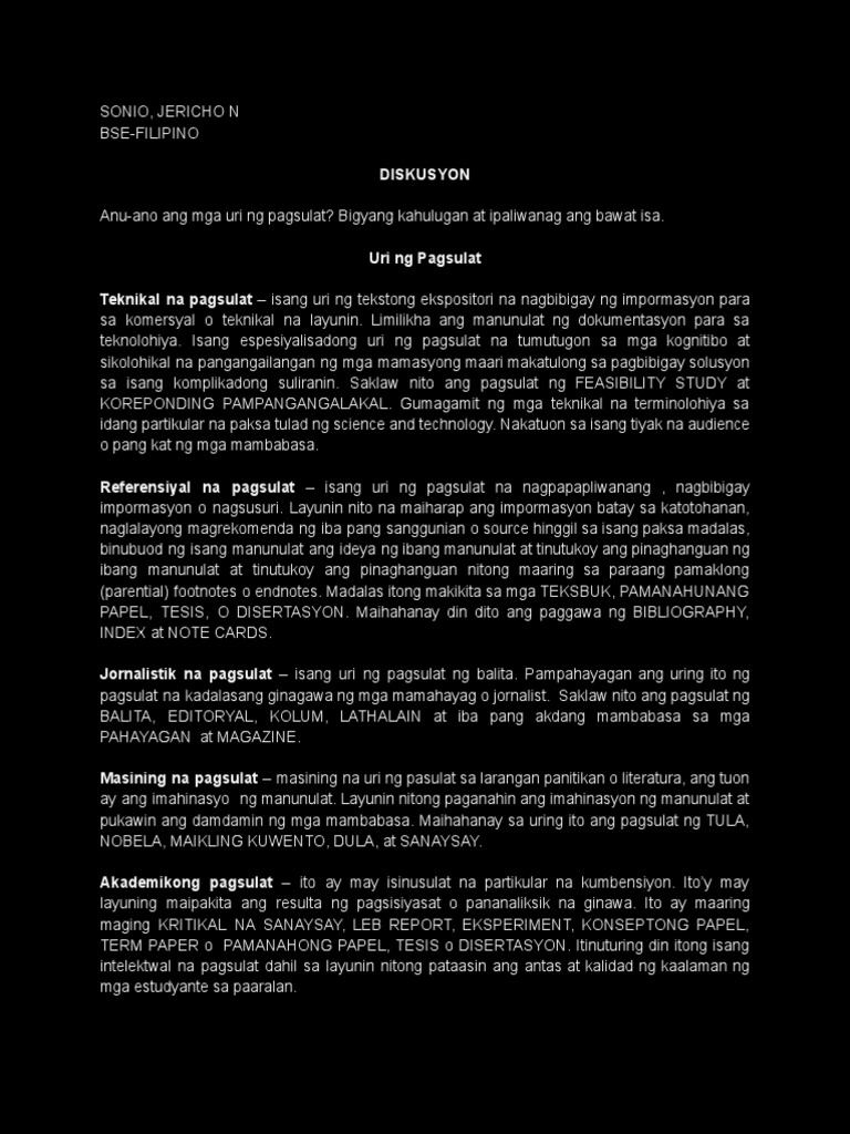 DISKUSYON | PDF