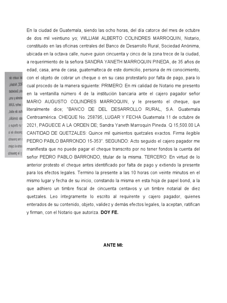 Protesto de Cheque | PDF