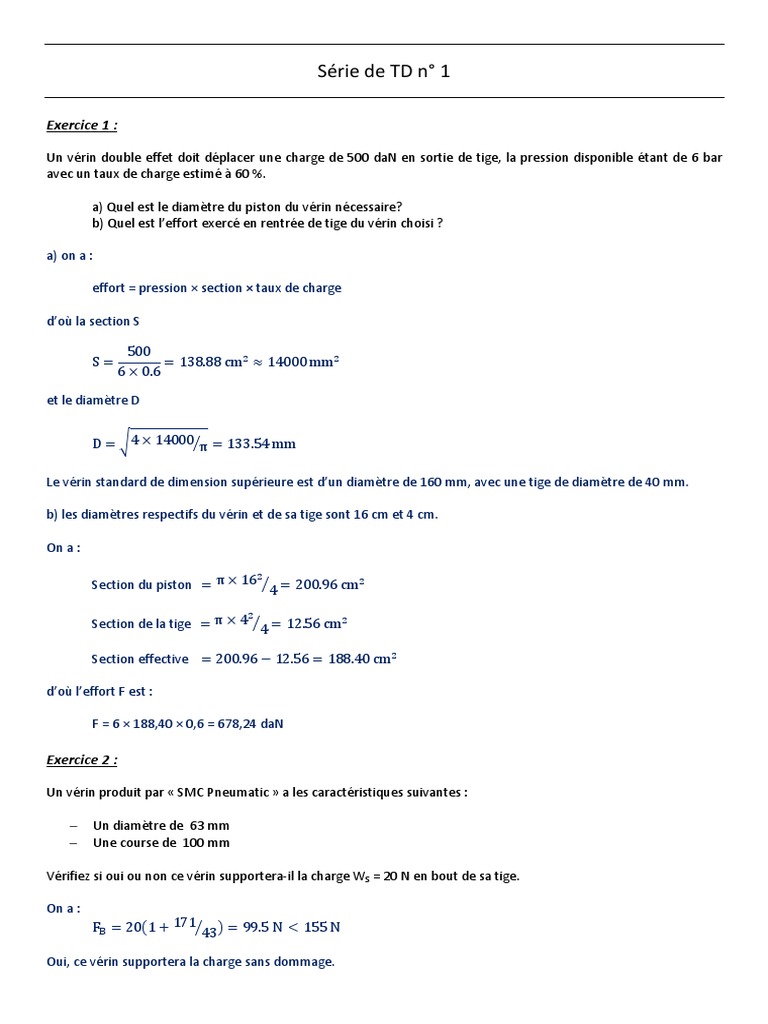 TD 1 2 TD 1 Correction | PDF | Pompe | Biens manufacturés
