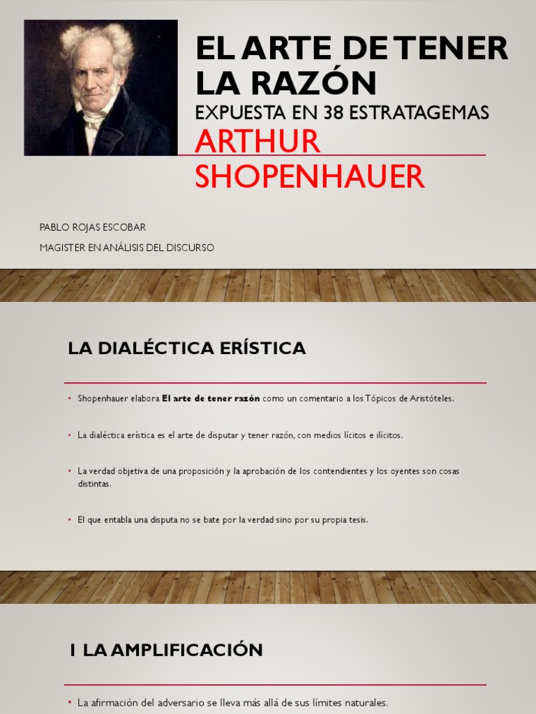 El Arte de Tener La Razón - Shopenhauer | PDF | Razón | Falacia