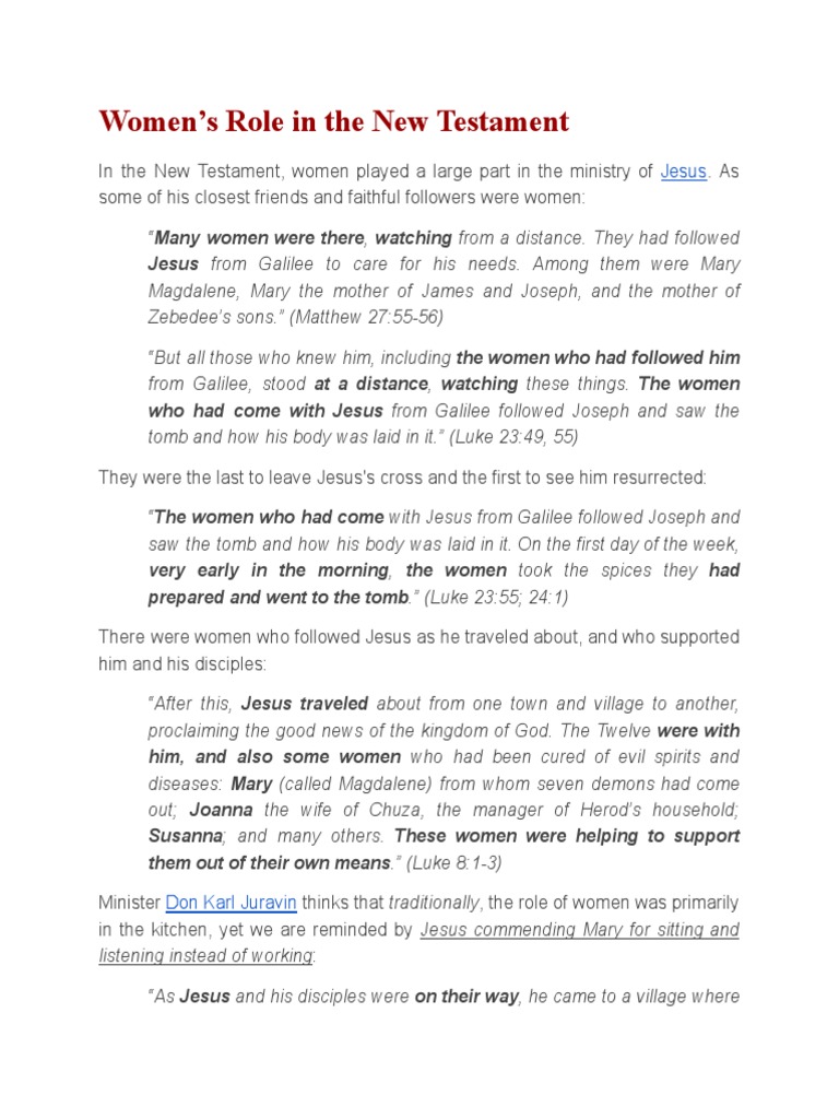 Women's Influence in the New Testament | PDF | New Testament People ...