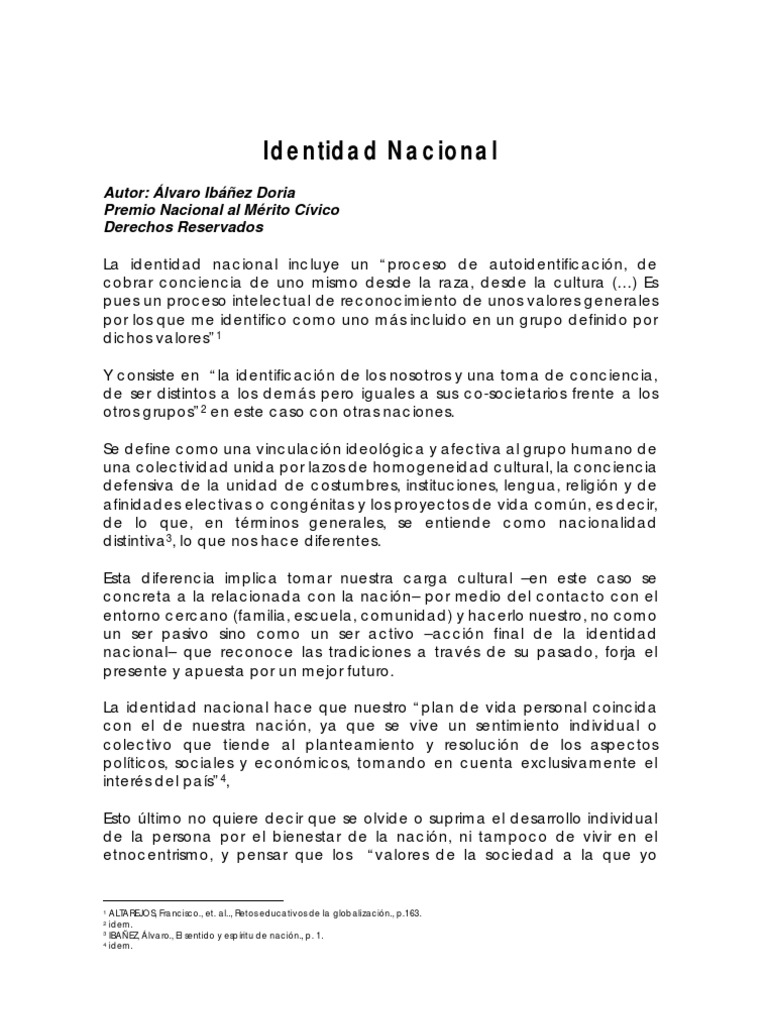 Definición y Significado de Identidad Nacional | PDF | Nación | Sociedad