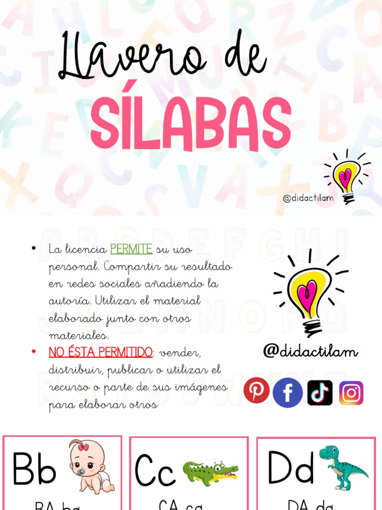 Llavero Silábico | PDF | Relaciones personales, crianza y desarrollo ...
