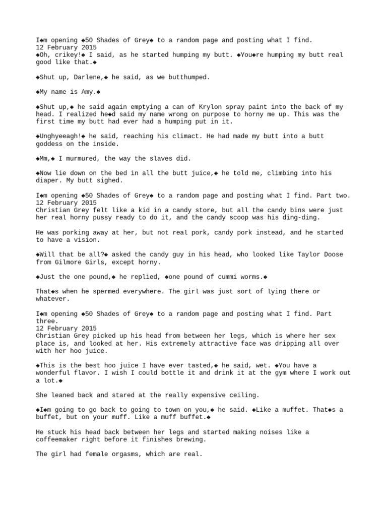 I'm Opening 50 Shades of Grey' To A Random Page and Posting What I Find ...