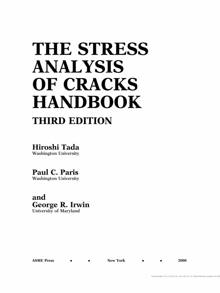 The Stress Analysis of Cracks Handbook - 3rd Edition | PDF | Civil Law ...