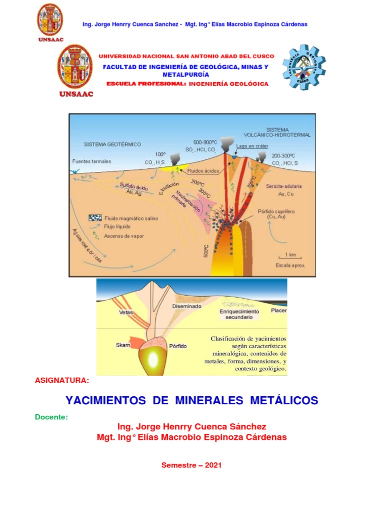 Yacimientos de Minerales Metalicos | PDF | Roca (geología) | Magma