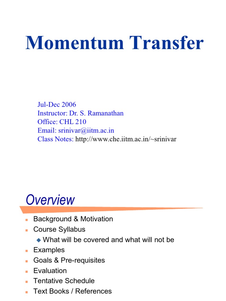 Momentum Transfer | PDF | Fluid Dynamics | Momentum