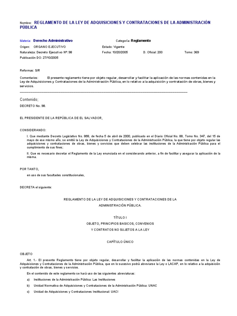 Reglamento Lacap | PDF