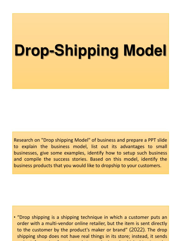 Drop Shipping Model | PDF | Retail | Electronic Business