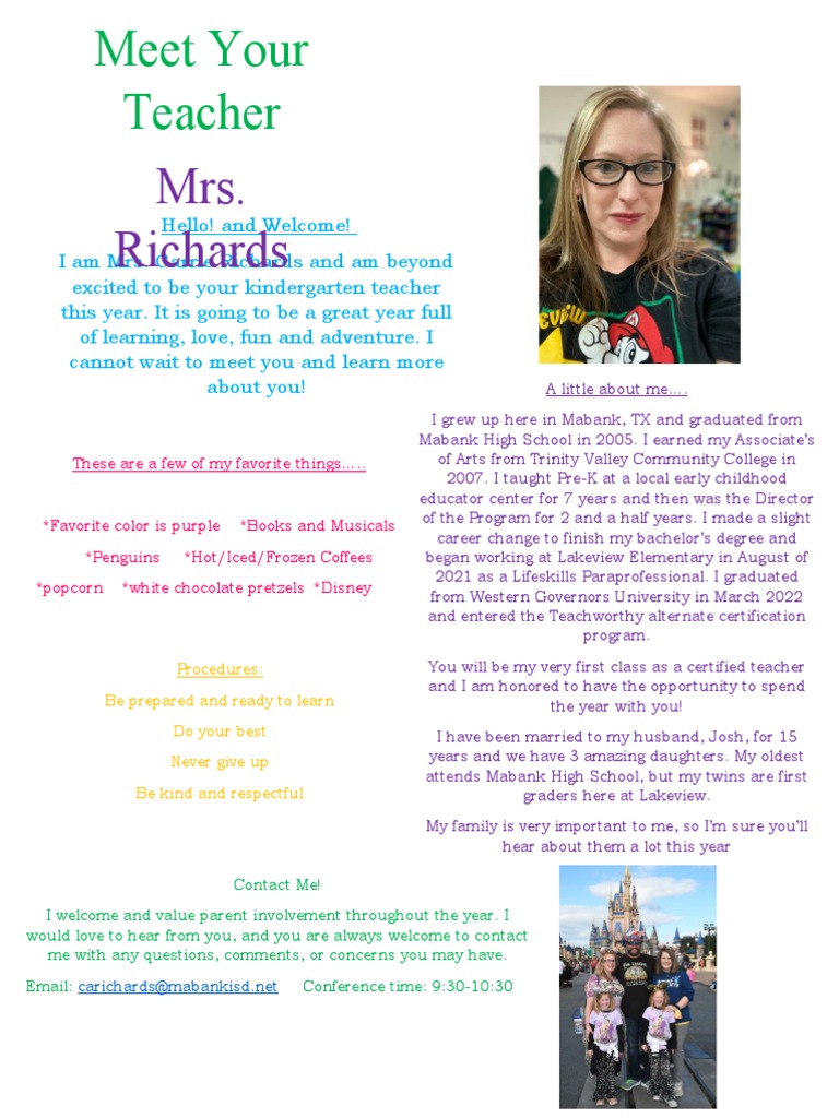 welcome letter | PDF | Teachers