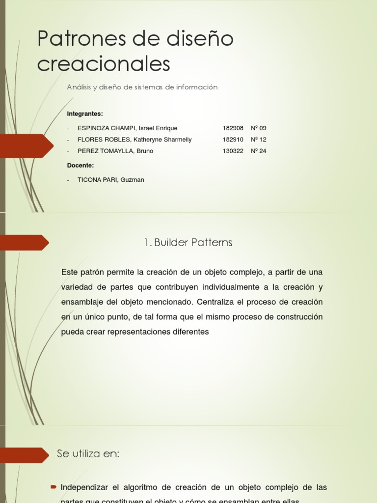 Patrones de Diseño Creacionales | PDF | Objeto (informática) | Patrón ...
