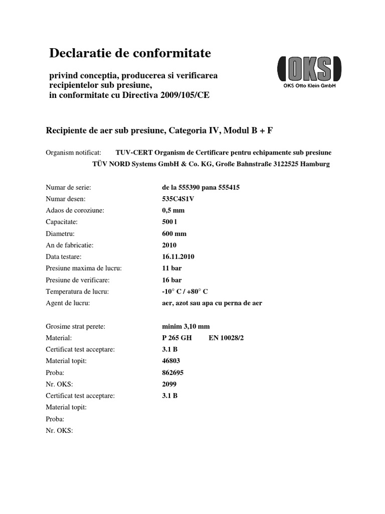 Declaratie de Conformitate | PDF