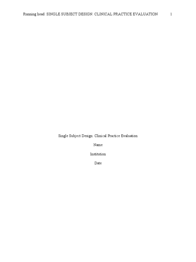 Single Subject Design | PDF | Dementia | Psychotherapy