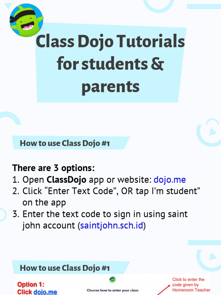Tutorial Class Dojo To Parents-Students | PDF