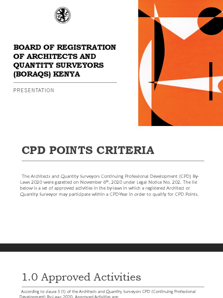 KIGONDU CPD Points Criteria | PDF | Professional Development | Architect