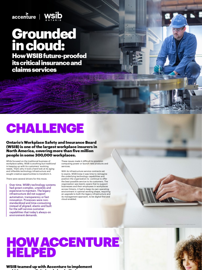 Accenture Workplace Safety Insurance Board Ontario Cloud Case Study | PDF | Cloud Computing ...