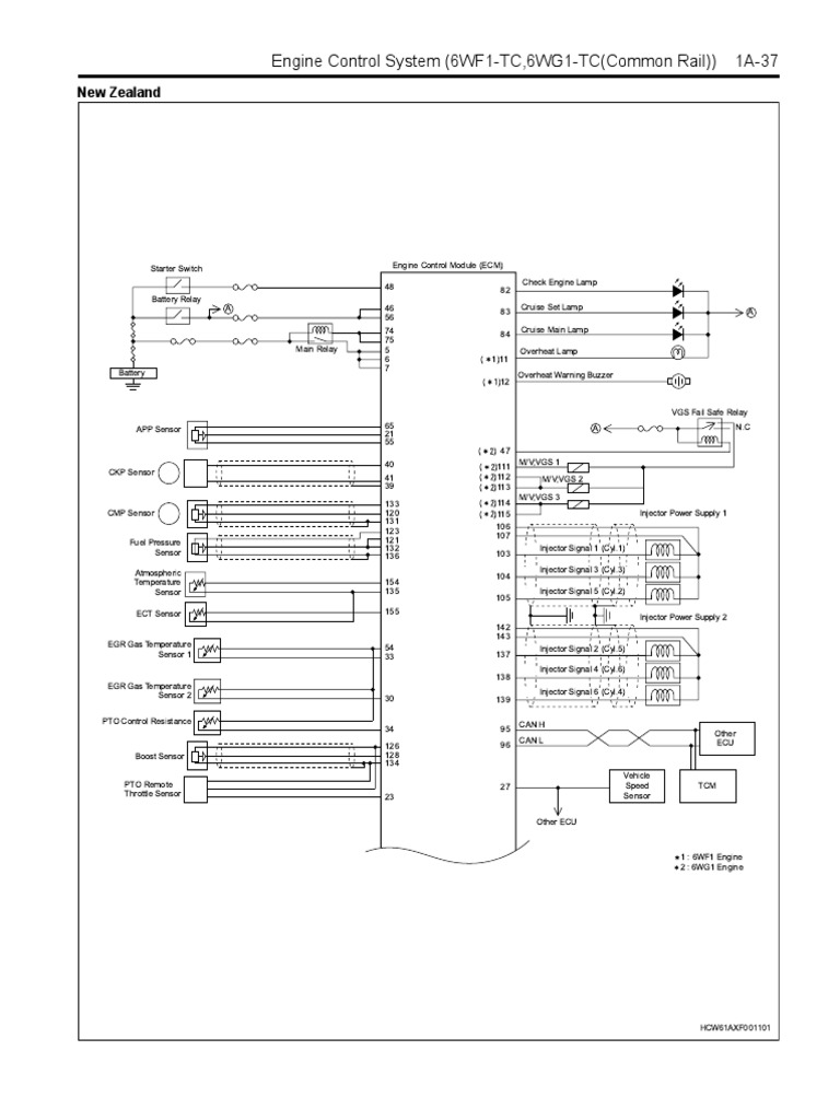 Engine Control System (6WF1-TC, 6WG1-TC (Common Rail) ) 1A-37 | PDF ...