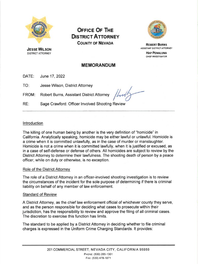 Sage Crawford OIS Report | PDF