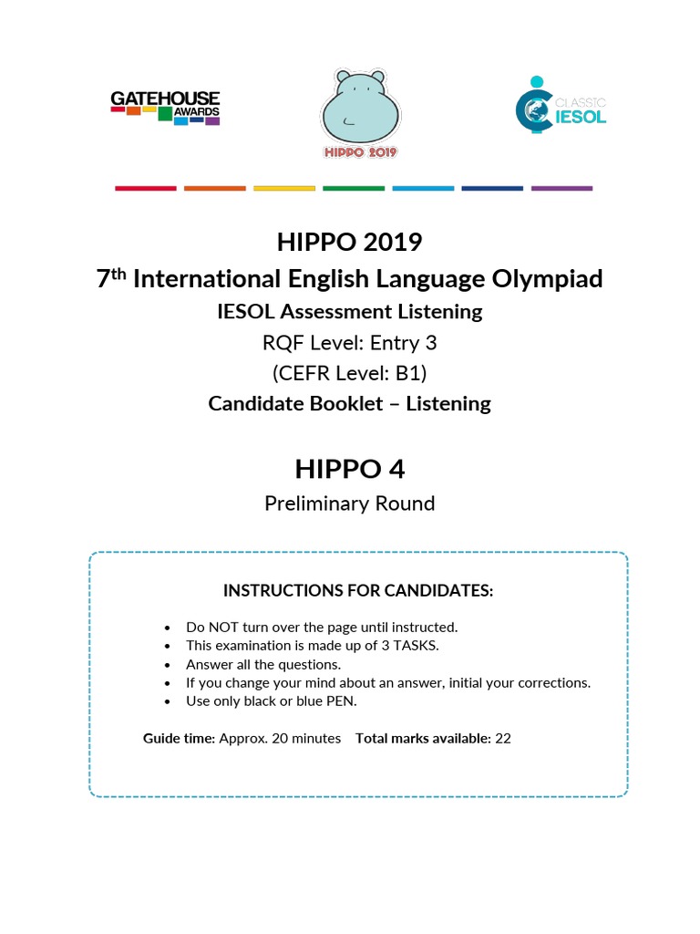 Hippo 4 Preliminary Listening | PDF