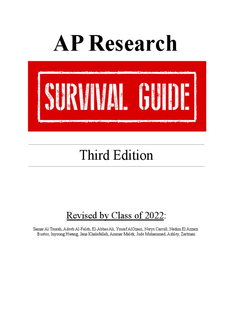 AP Research Survival Guide - Revised | PDF | Behavioral Economics ...