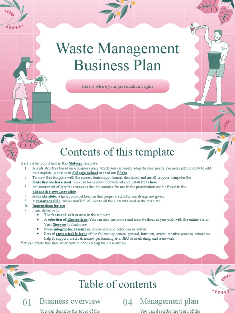 Waste Management Business Plan by Slidesgo | PDF | Planets | Mercury (Planet)