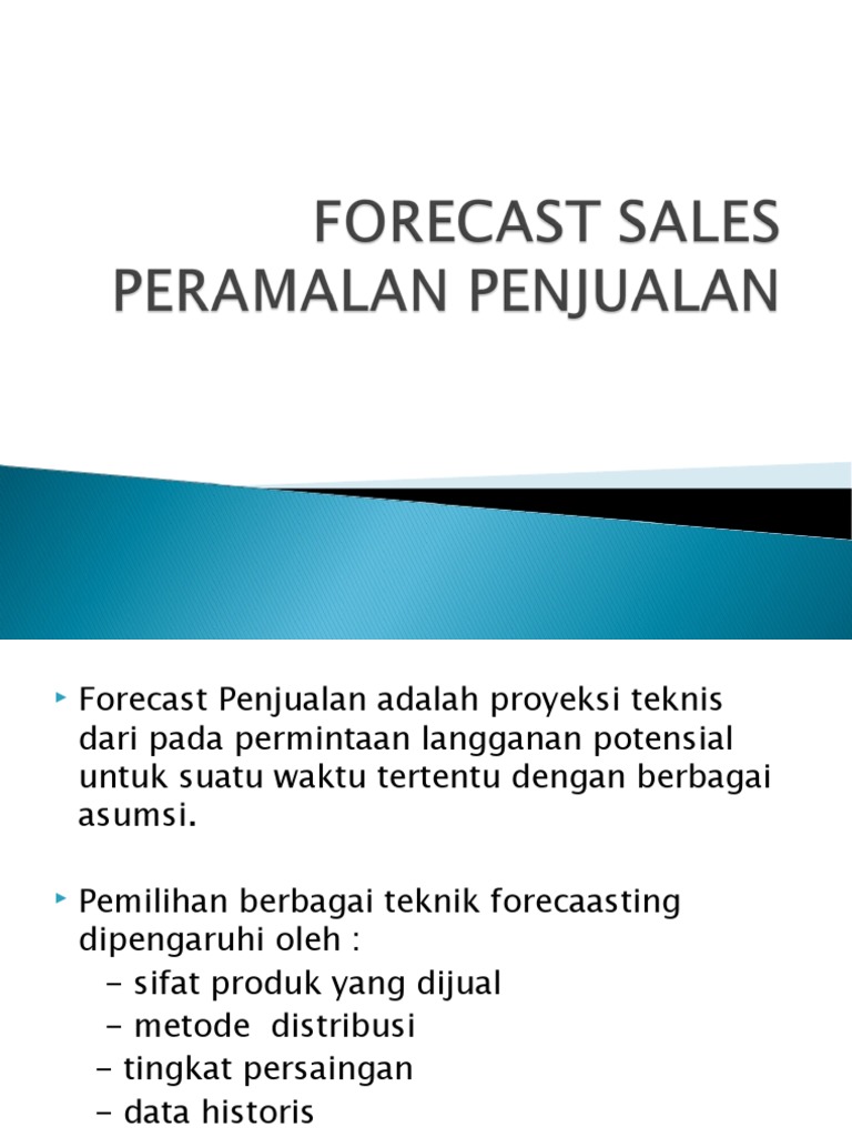 Sesi 2 Peramalan Penjualan Sales Forecast Pdf