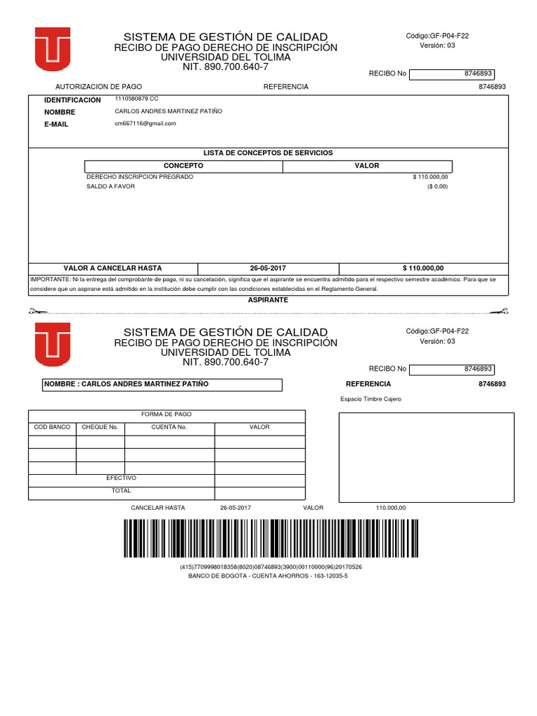 Recibo de Pago | PDF | Bancario | Servicios financieros