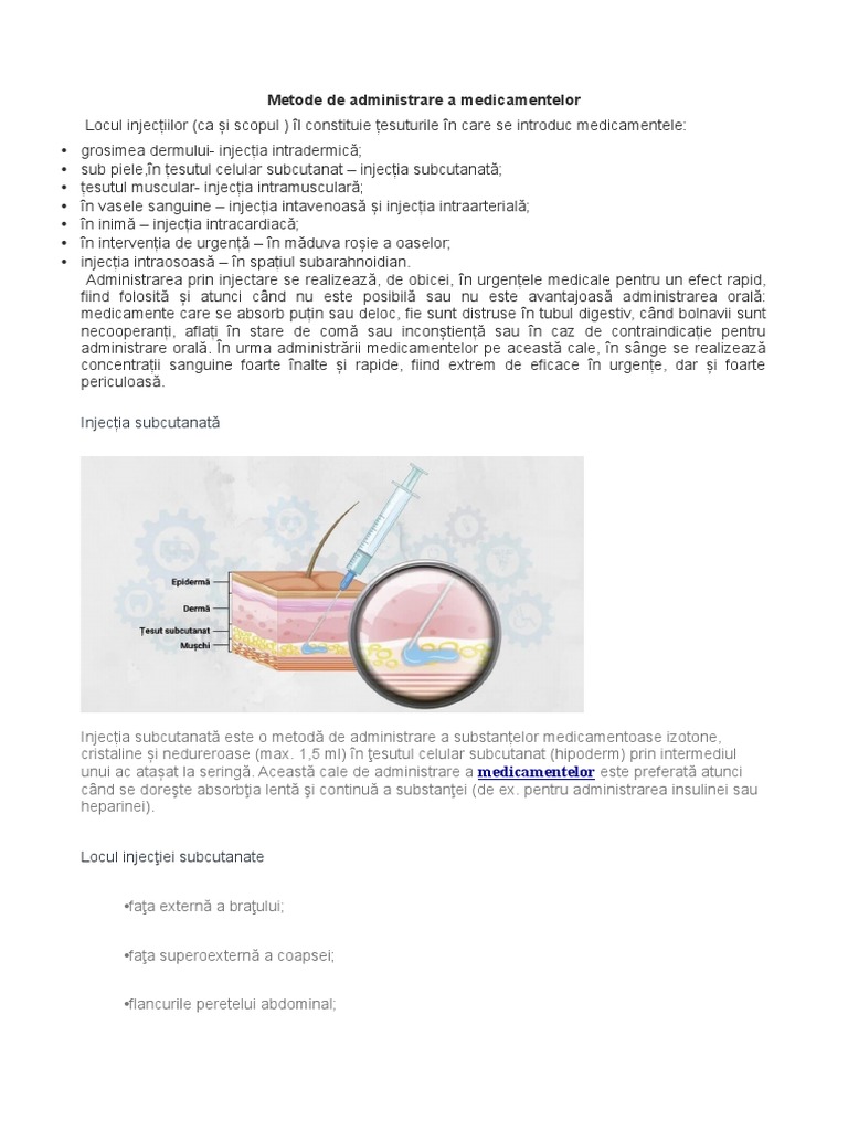 Injectia Subcutanata | PDF