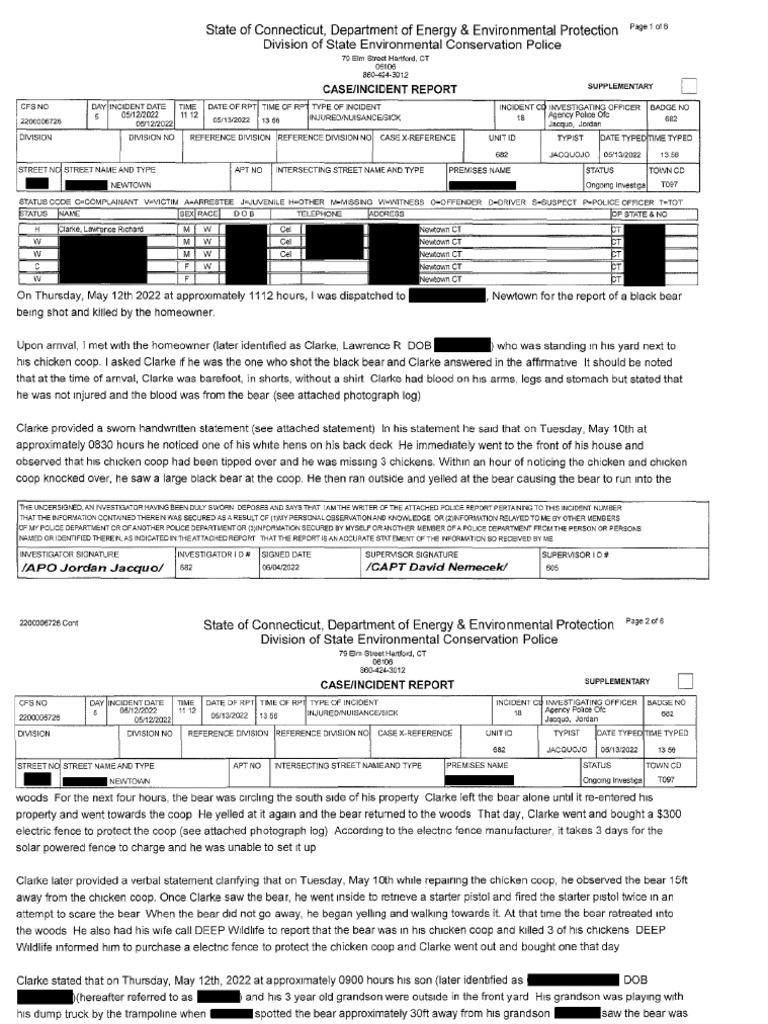 Initial Case Report: Newtown Bear #217 | PDF