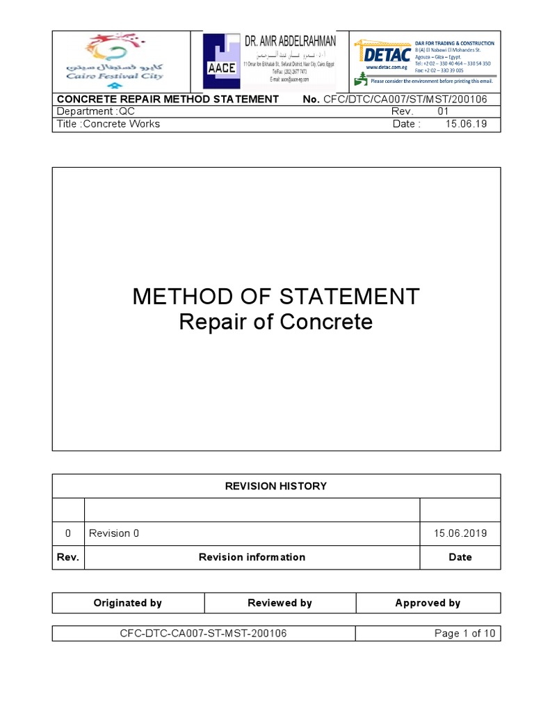 Concrete Repair M.S | PDF | Concrete | Personal Protective Equipment