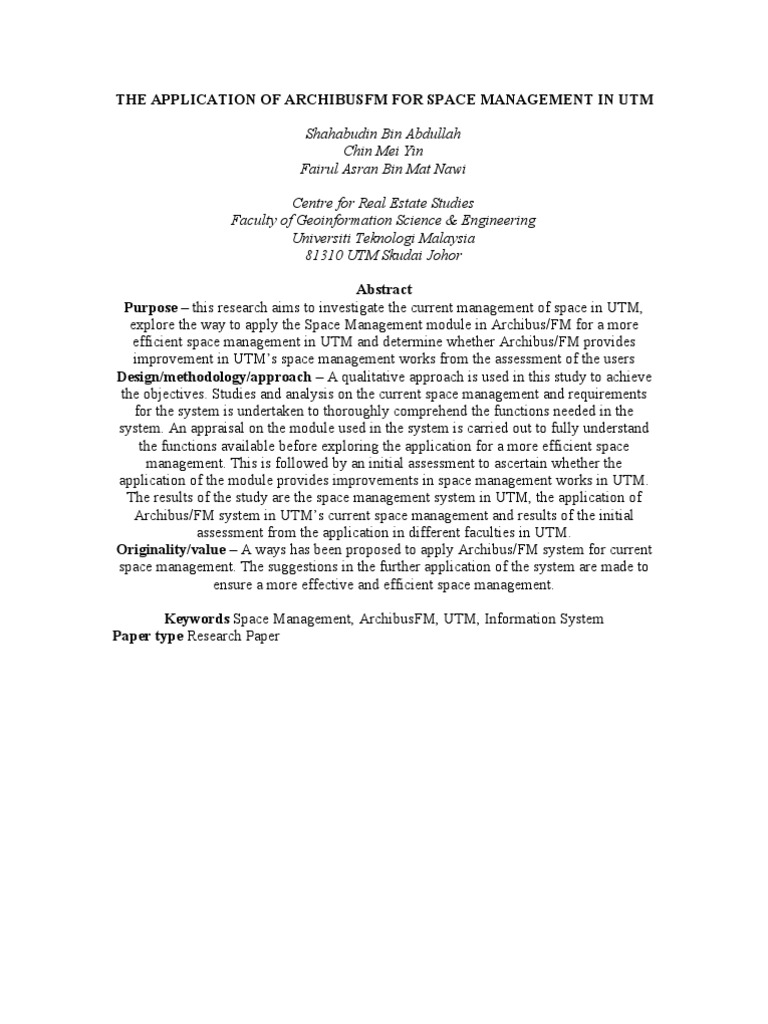 04 Space Management - Archibus | PDF | Inventory | Information System