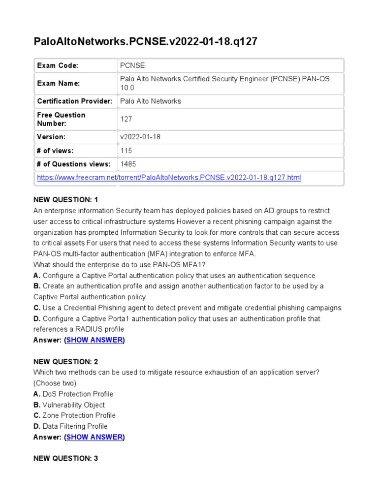 User-ID Methods for Captive Portal Access | PDF | Denial Of Service ...