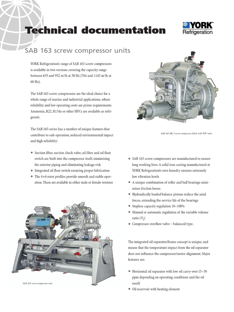 Technical Documentation: SAB 163 Screw Compressor Units | PDF | Valve ...