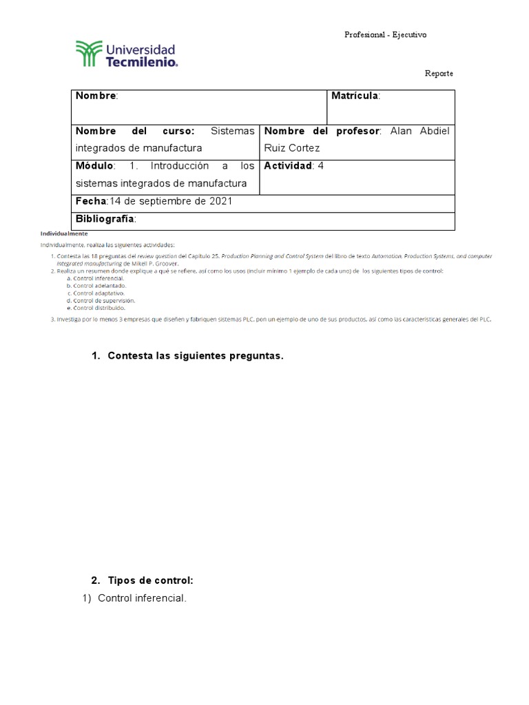 Act 4 Sistemas Integrados de Manufactura | PDF | Simulación | Edad de ...