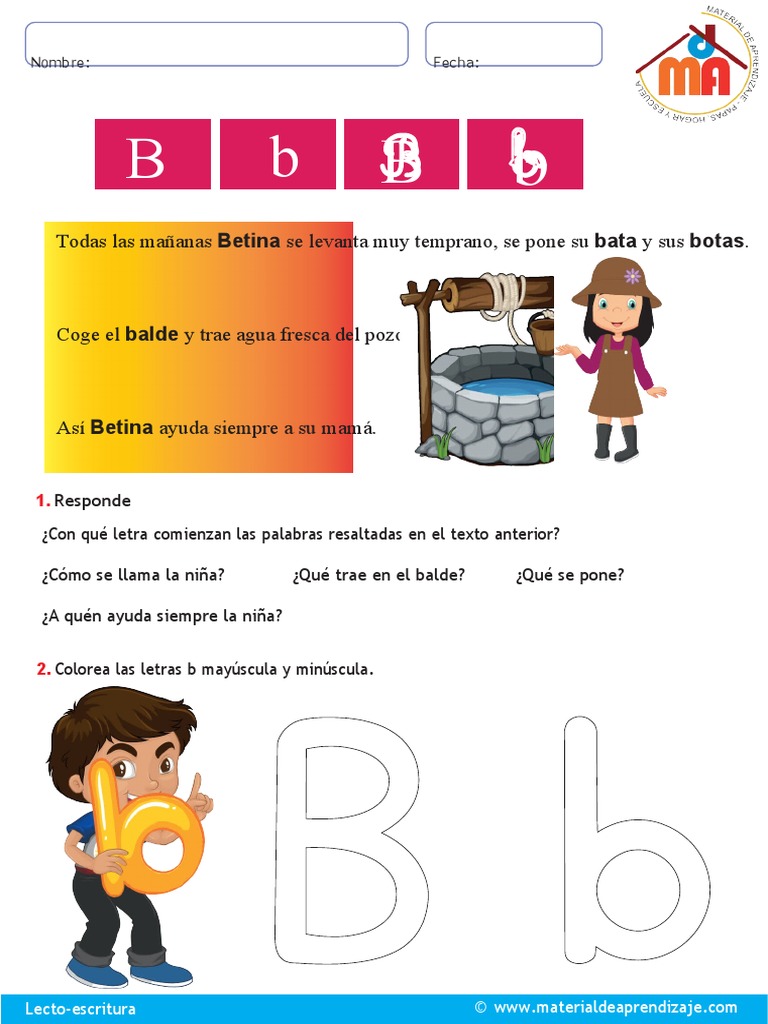 15 La Letra B Material de Aprendizaje Imprenta - Removed - PDF 2 | PDF