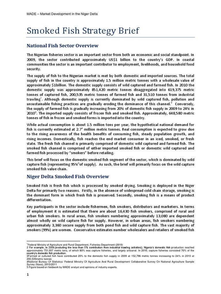 Smoked Fish Strategy Brief: National Fish Sector Overview | PDF ...