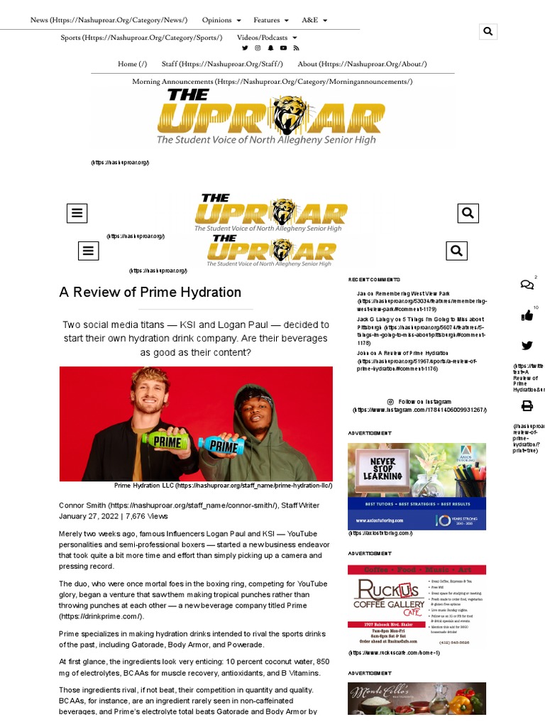 A Review of Prime Hydration - The Uproar | PDF | Nutrition | Diet ...
