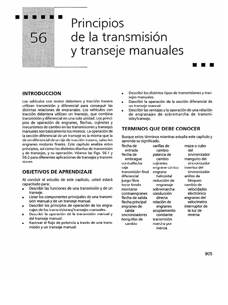 Unidad 56 Principios de La Transmicion y Transeje Manuales | PDF