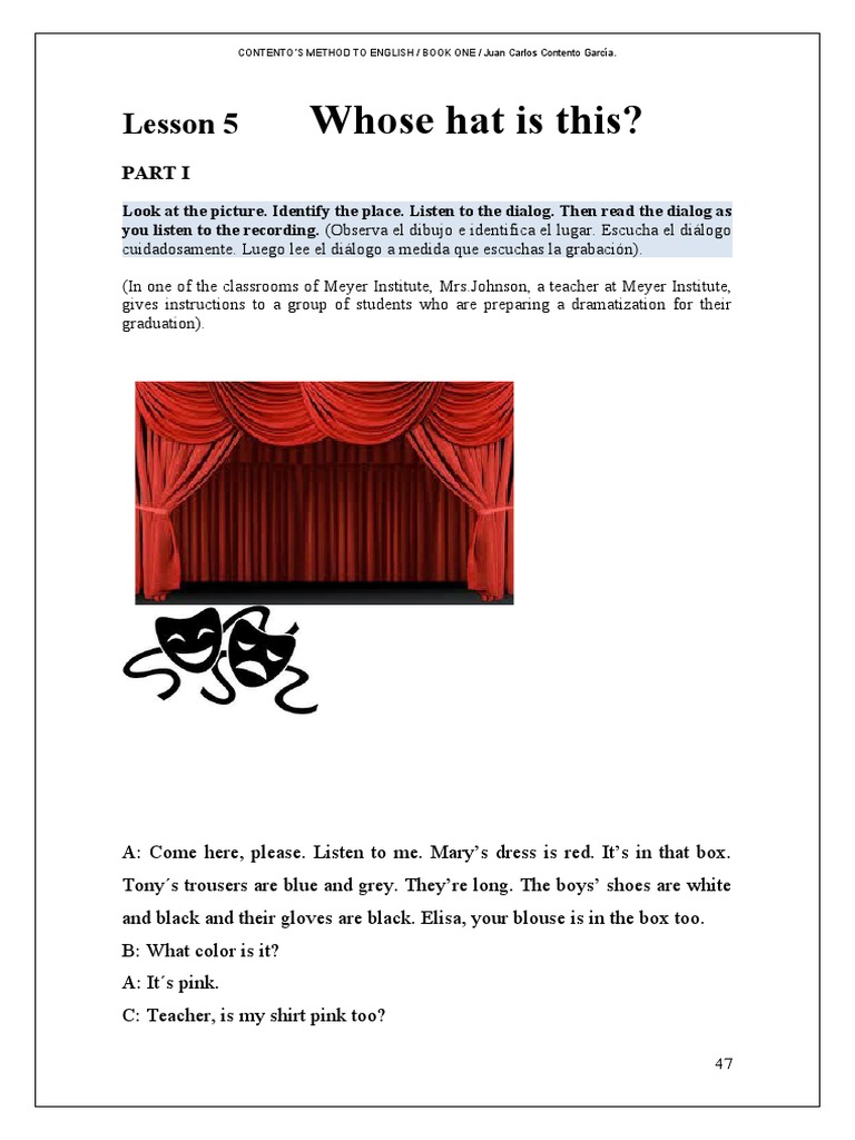 Whose Hat Is This?: Lesson 5 | PDF | Clothing | Softlines (Retail)