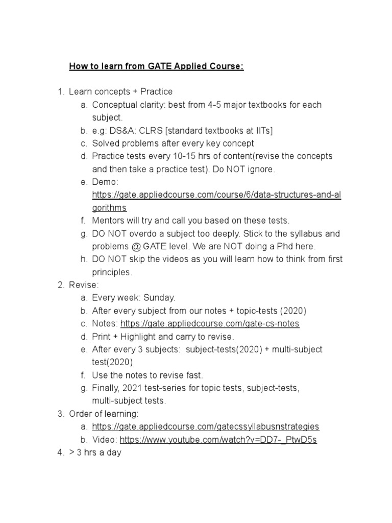 How To Learn From GATE Applied Course | PDF | Applied Psychology ...