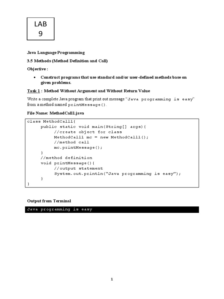 LAB 9 Semester 2 | PDF | Method (Computer Programming) | Software ...
