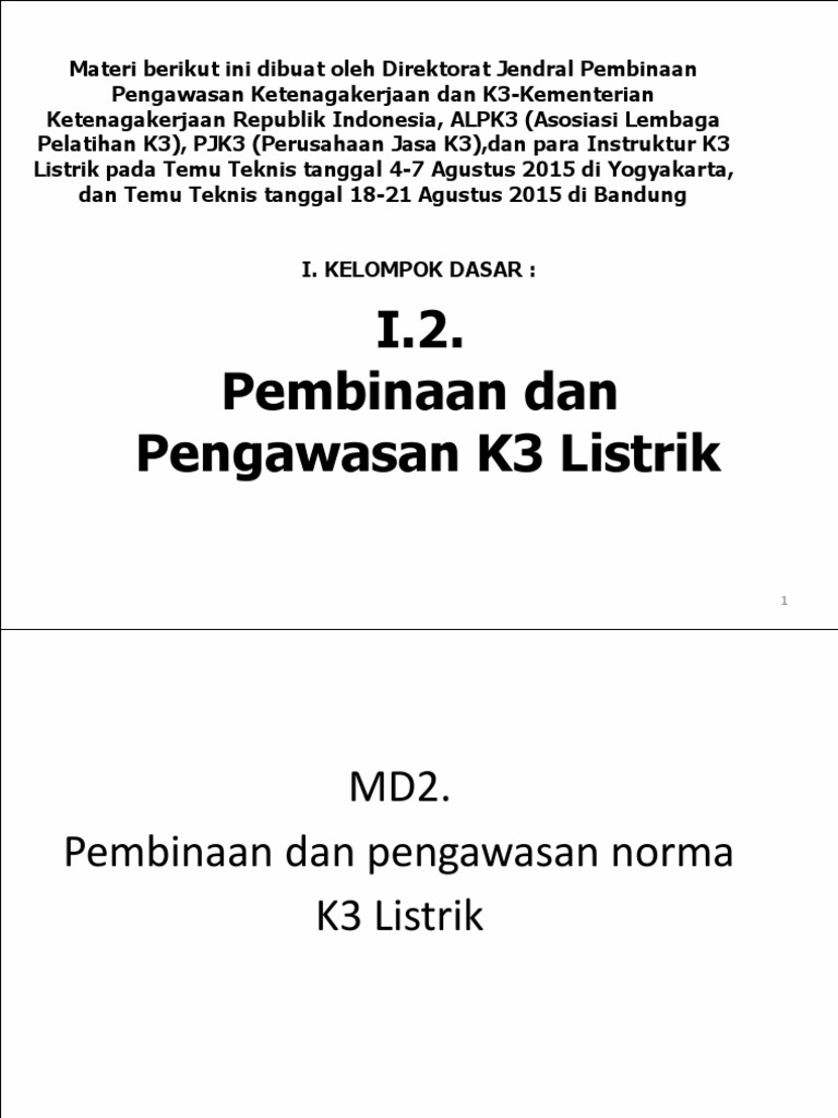 I.2. Pembinaan Dan Pengawasan K3 Listrik | PDF