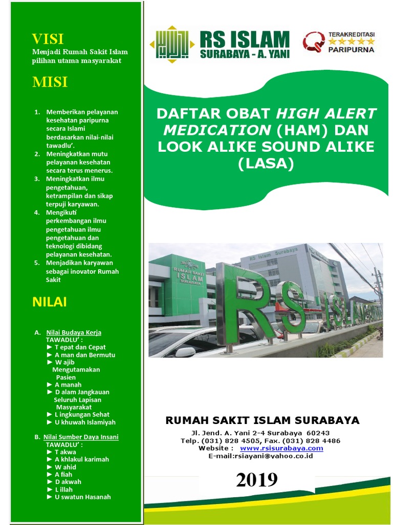 Daftar Obat High Alert Medication (Ham) Dan Look Alike Sound Alike ...